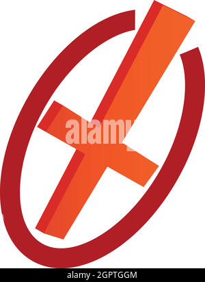 Icona a croce di annullamento 3d isolata su sfondo bianco. Rendering 3D ...