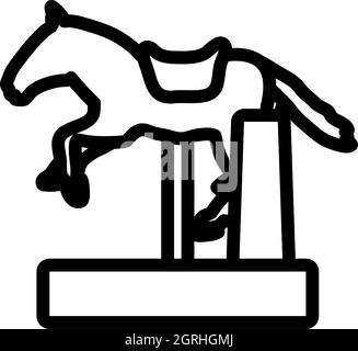 Nero e bianco cavallo icona Flat Design Vector Immagine e Vettoriale ...