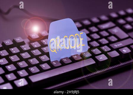 Codice QR di visualizzazione concettuale. Business showcase il marchio ...