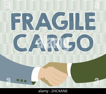 Cartello con la scritta fragile Cargo. Panoramica aziendale impugnatura ...