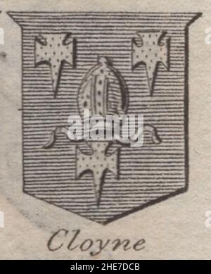 Antico 18th secolo incisione stemma eraldico, Duchi inglesi , motto ...