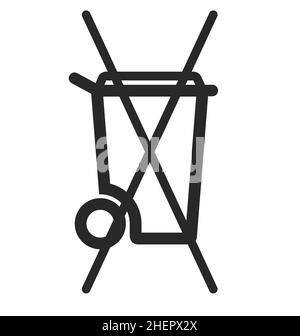 Buttare nel cestino icona nella linea Circle, simbolo iconico su sfondo ...