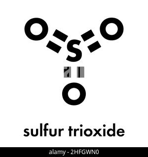 Molecola di triossido di zolfo (anidride solforica, SO3). Formula ...