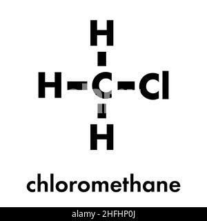 Clorometano (cloruro di metile). molecola di formula scheletrico ...