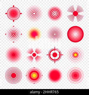 Segni di localizzazione del dolore. Zona dolorosa, punto dolorante ...