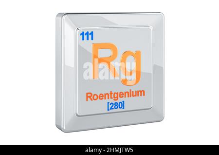 Roentgenio Rg elemento chimico. Roentgenio segno con numero atomico ...