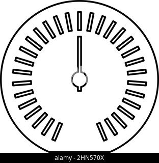 Tachimetro nero, icona della linea del tachimetro isolata in bianco ...