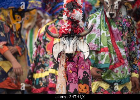 28 febbraio 2022: I residenti della città di Alto Tio Diego celebrano il tradizionale carnevale ...