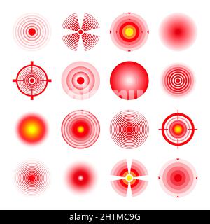 Segni di localizzazione del dolore. Zona dolorosa, punto dolorante ...