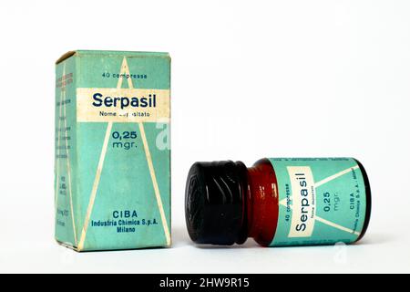 Vintage 1950s SERPASIL CIBA, alcaloide puro rauwolfia, reserpina ...