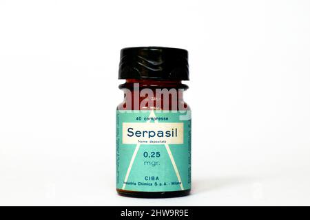 Vintage 1950s SERPASIL CIBA, alcaloide puro rauwolfia, reserpina ...