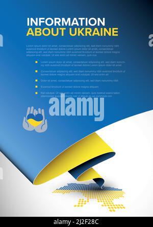 Guida Ucraina opuscolo informativo A4 modello di poster con contenuto ...
