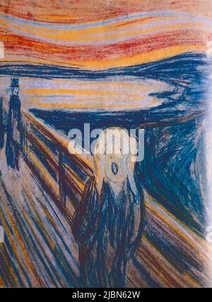 Il grido, da Edvard Munch, 1895, Norvegese/simbolista espressionista ...