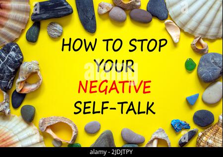 Stop negativo auto-talk simbolo. Parole concettuali come fermare l ...