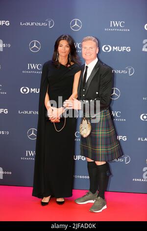 David Coulthard con la donna Karen Minier, Red Carpet, Laureus World ...