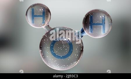 La molecola di acqua H2O 3D rende la struttura chimica Foto stock - Alamy