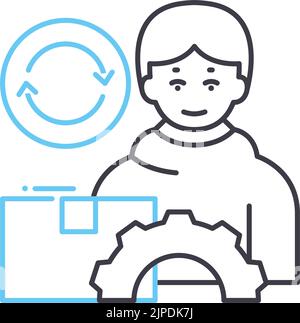 icona della linea del metodo di ottimizzazione, simbolo di contorno ...