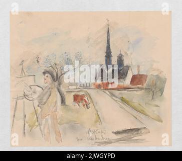 Lettera a Maria Mickiewiczówna con disegno [autoritratto dell'artista ...