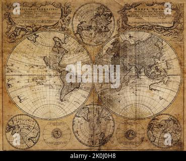 Mappa antica mappa del mondo 1626 Foto stock - Alamy