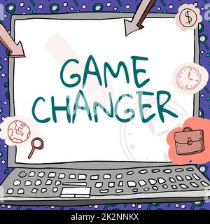 Testo di scrittura a mano Game Changer. Word for Sports Data scoreeper ...