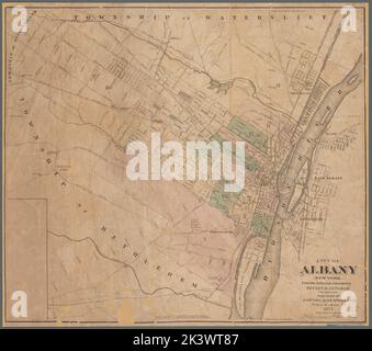Mappa della città di Albany Cartographic. Mappe, mappe catastali. 1871 ...