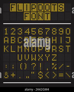 Pannello LED a matrice di punti. Lettere, numeri, segni di ...