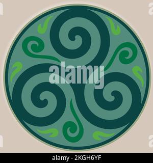 Simbolo celtico - nodo celtico e cerchio di Triskelion - Trinità - geometria sacra - punti ...