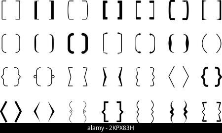 Le parentesi graffe per il testo. Vettore icona parentesi. Nero ...
