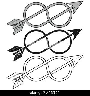 Disegno vettoriale della freccia curva a forma di simbolo infinito ...