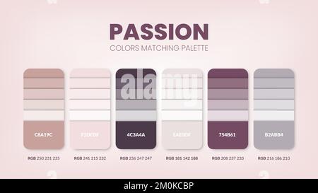 Tavolozza di colori in una collezione a tema Passion color. Schema ...