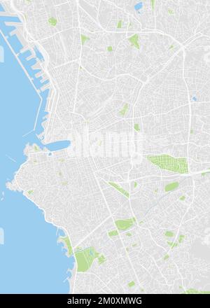 Mappa di Marsiglia, Francia. Mappa vettoriale dettagliata della città ...