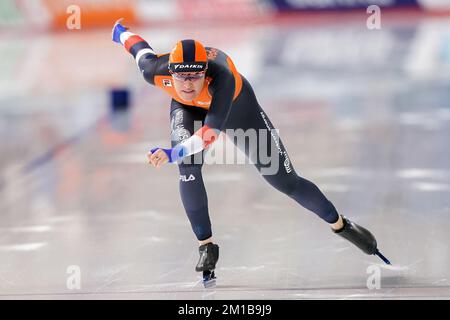 CALGARY, CANADA - 11 DICEMBRE: Isabel Grevelt dei Paesi Bassi gareggia ...