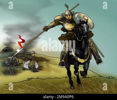 Koblandy Batyr, eroe e guerriero kazako della tribù Kara-Kipshak le cui ...