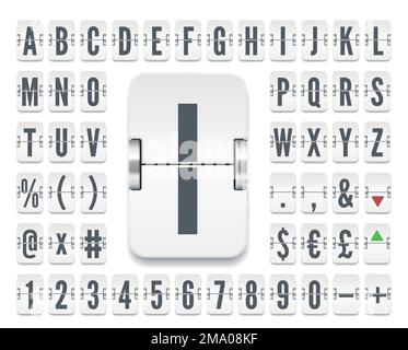 Font alfabetico bianco del tabellone segnapunti meccanico dell ...