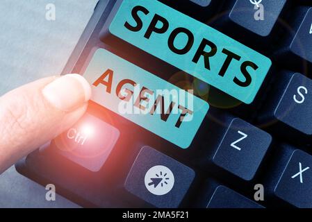 Ispirazione mostrando segno Sports Agent, Internet Concept Person ...