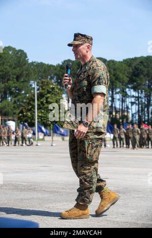 STATI UNITI Dustin Byrum, l'ufficiale comandante del Marine Aircraft ...