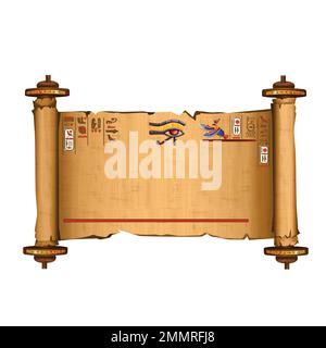 Antico Egitto papiro scroll con bastoni di legno cartoon illustrazione ...