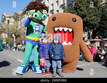 IMAGE DISTRIBUTED FOR NHK WORLD - NHK WORLD TV's mascot Domo, left, and ...