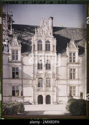 Azay-le-Rideau, Francia la facciata settentrionale conosciuta come ...