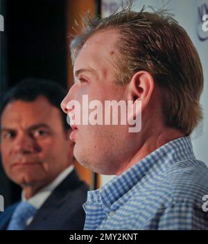 Former Mississippi firefighter Patrick Hardison, 42, center, views a ...