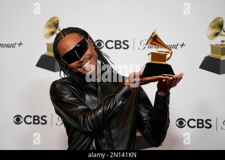 Steve Lacy, winner of the award for best progressive R&B album for "Gemini Rights," poses in the ...