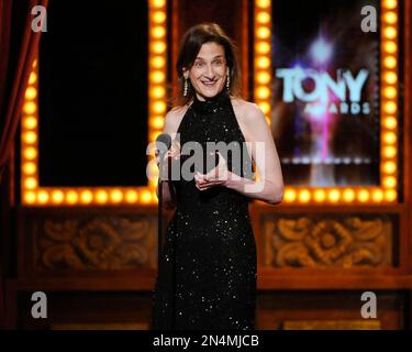 Natasha Katz accepts the award for best lighting design of a musical ...