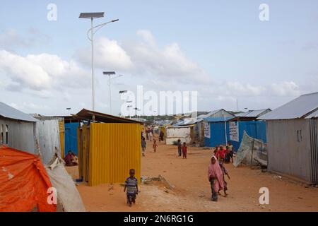 Somali refugee children walk home from school in Dadaab refugee camp in ...