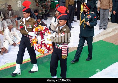 Indian army chief Gen. Bikram Singh, third from right, Indian navy ...