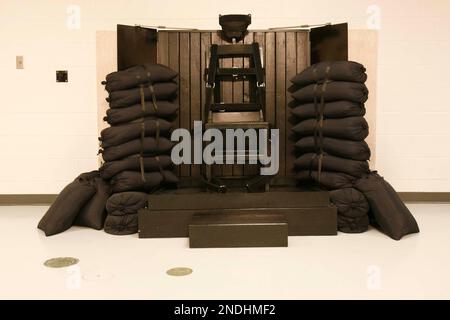 The execution chamber at the Utah State Prison after Ronnie Lee Gardner ...