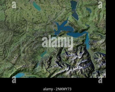 Lucerna, cantone della Svizzera. Mappa satellitare ad alta risoluzione ...