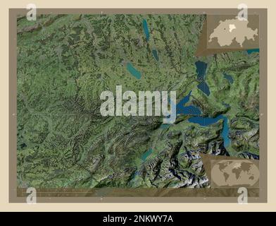 Lucerna, cantone della Svizzera. Mappa satellitare ad alta risoluzione ...