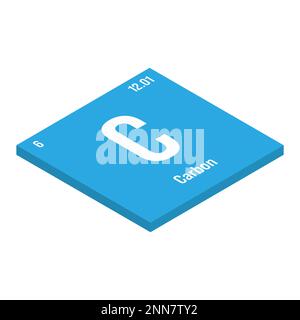 Carbonio, C, elemento tavola periodica con nome, simbolo, numero ...