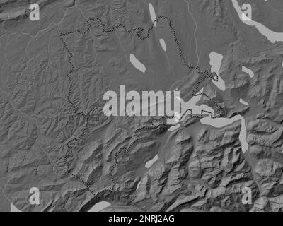 Lucerna, cantone della Svizzera. Mappa altimetrica bilivello con laghi ...