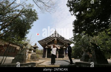 A picture shows Hakuto Jinja Shrine in Tottori, Tottori prefecture on ...